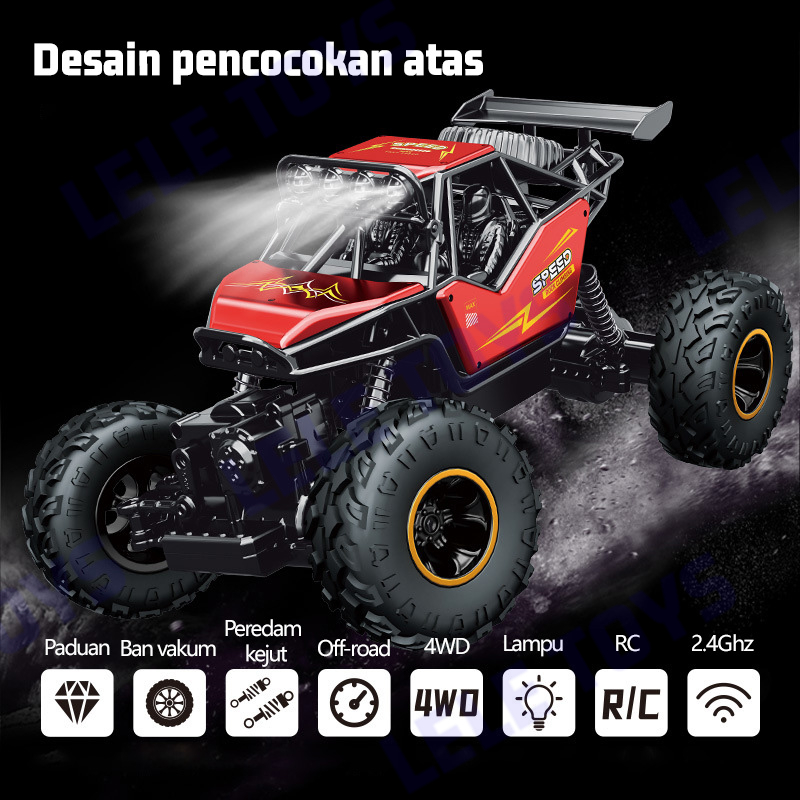 Jual Lele Toys 1:18 2.4ghz 2/4WD Mainan Remote Control Mobil Kecepatan Rc Crawler Offroad Alloy ...