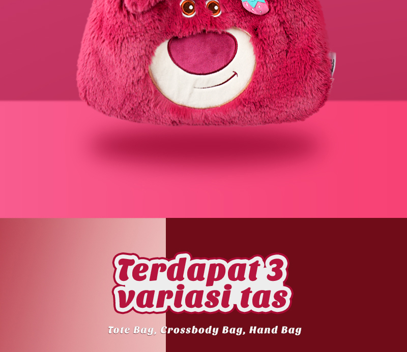 Jual 【OHSOME x Disney】- Egradable Lotso Plush Pink Hand Bag/Tote Bag ...