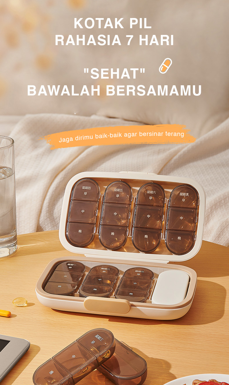 Jual ECOCO Weekly Medicine Box - Kotak pil tujuh hari seminggu kotak ...
