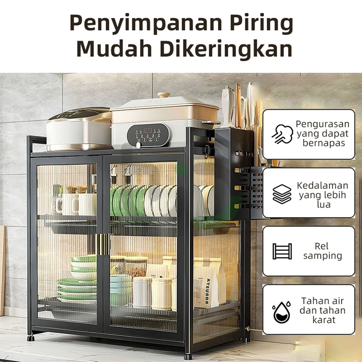 Jual Hidup Mewah Rak Piring Tertutup Rak Cuci Piring Stainless ...