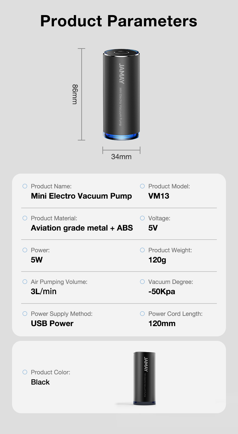 Jual JAMAY Mini Pompa Vakum Elektrik Portabel Vacum Baju Alat Vacuum ...