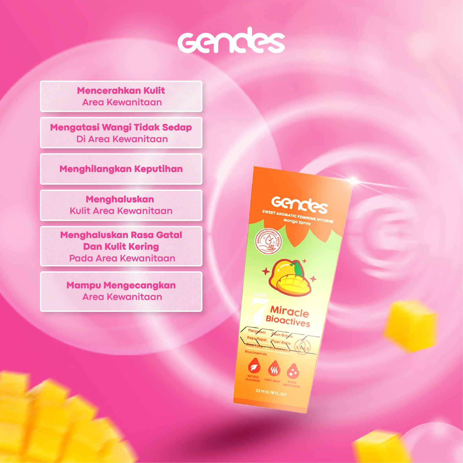 Jual Gendes Sweet Aromatic Feminine Care Spray Mango 7 Miracle ...