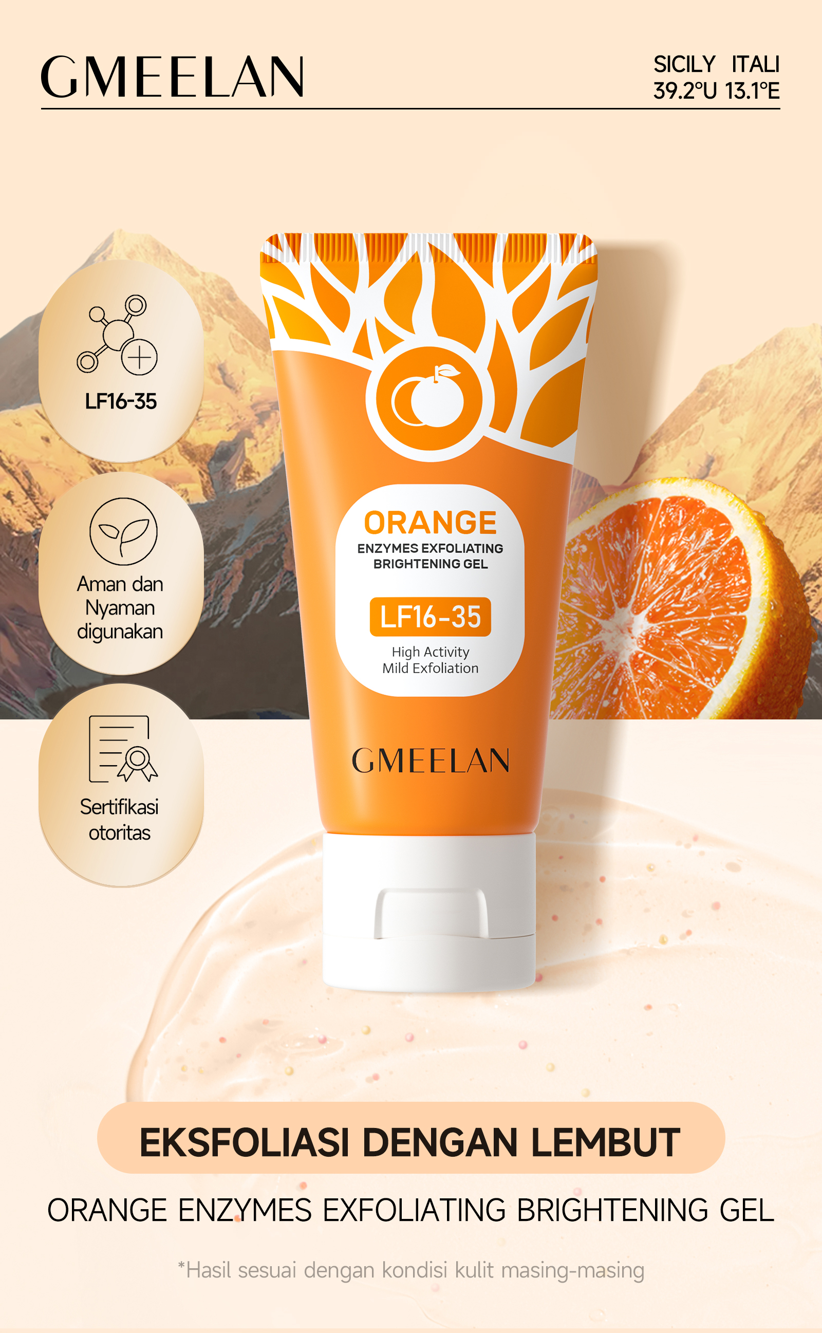 Jual GMEELAN 2PCS Orange Exfoliating Gel 50g Pengelupasan Kulit Peeling ...