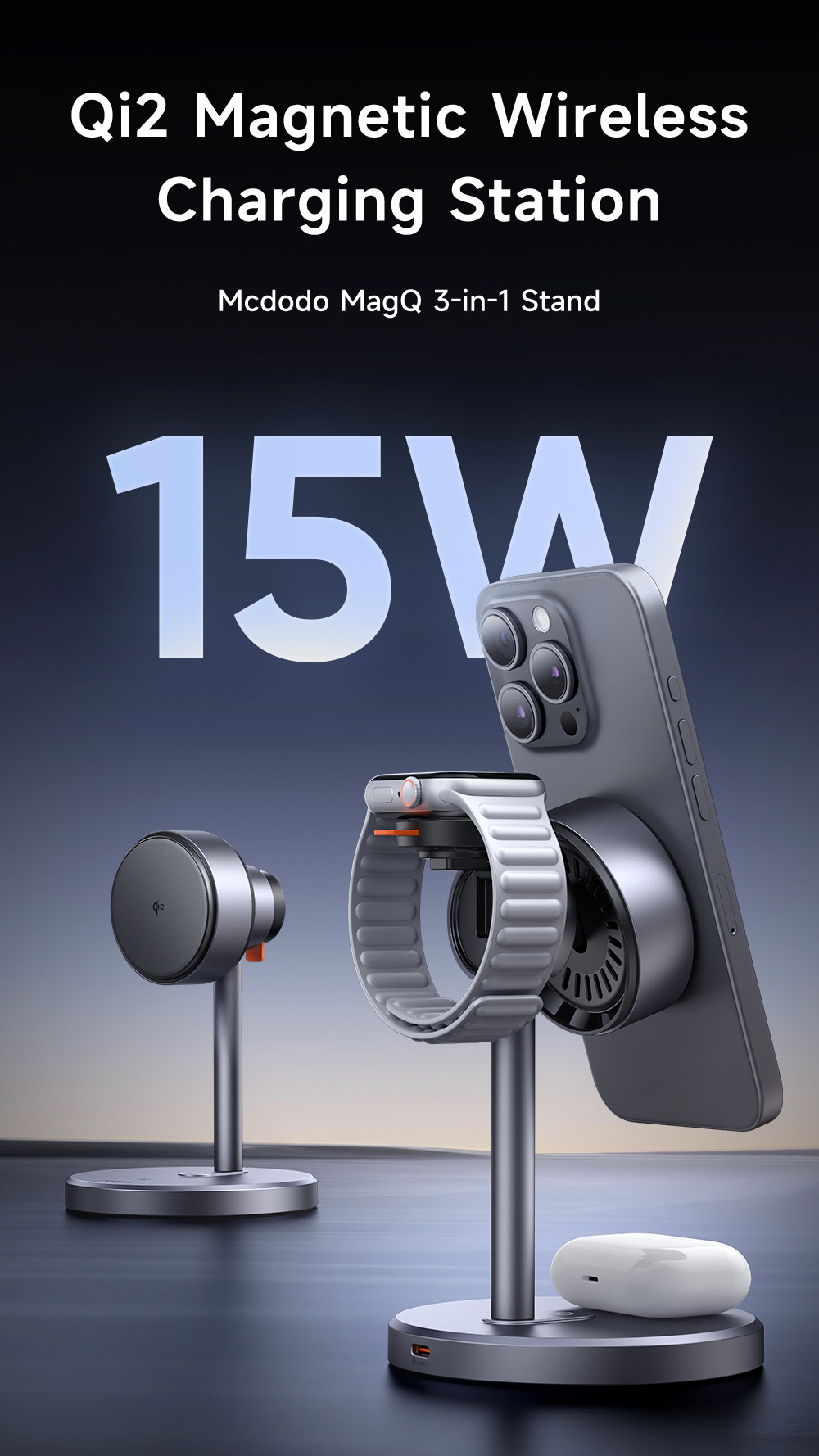 Jual MCDODO 3in1 Wireless Charging Stand For iPhone 15 16 Pro Max Fast ...