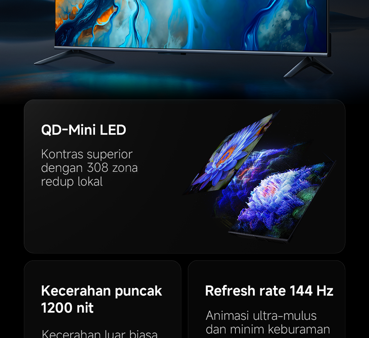 Jual Xiaomi TV S Mini LED Series 2026 | QD-Mini LED Kontras Mendalam ...