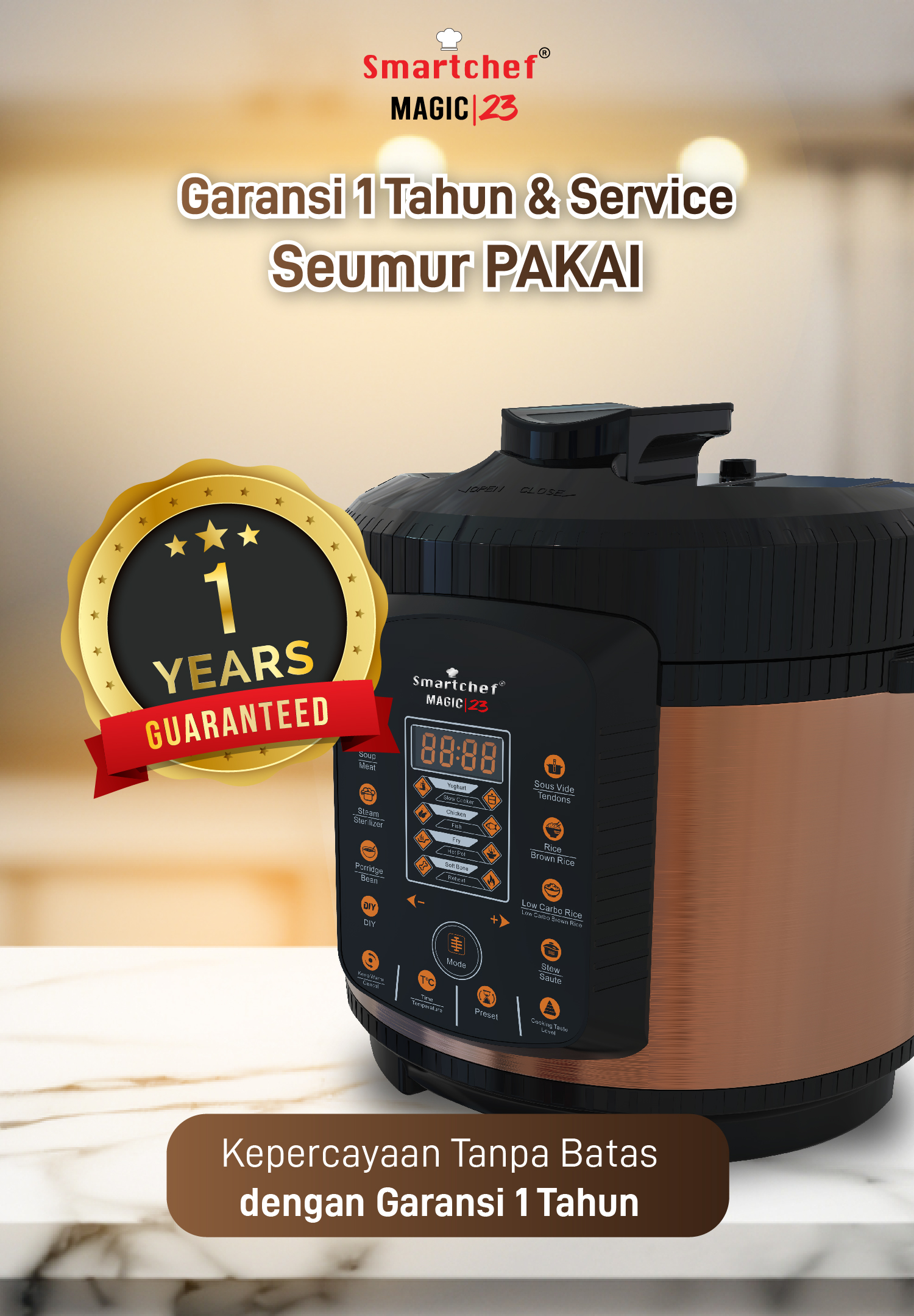 Jual SMART CHEF Presto Listrik Low Carbo Slow Cooker Multi Cooker ...