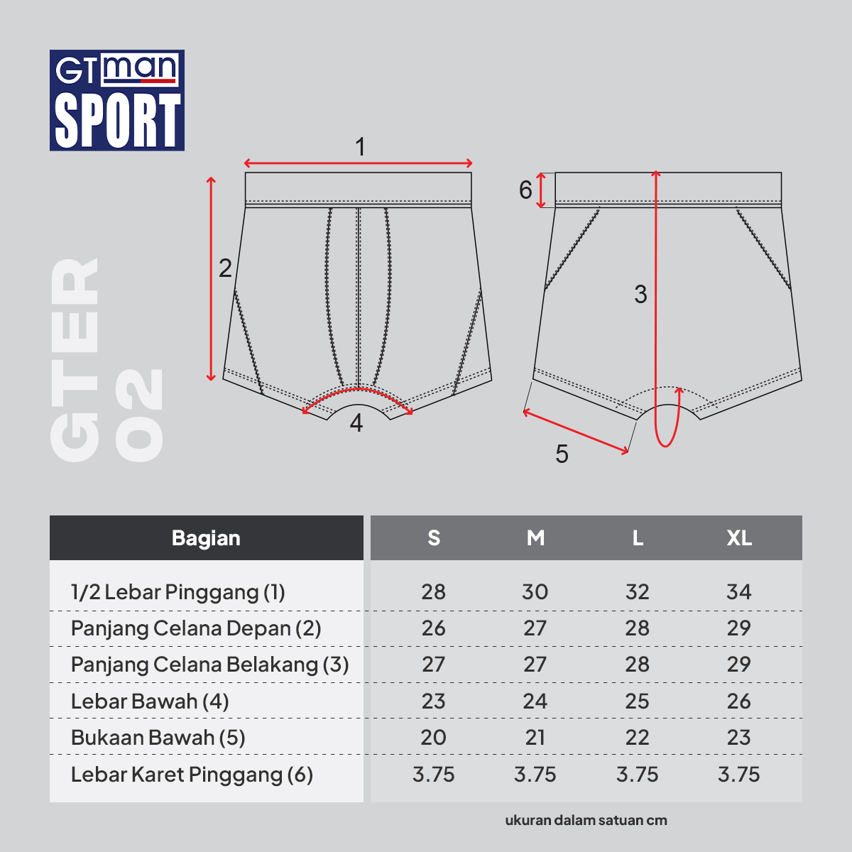 Jual GT Sport Celana Dalam Pria Sport GT MAN GTER-02 Isi 1 Pcs - Boxer ...