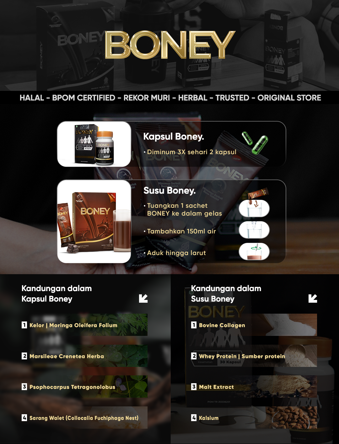 Jual HARGA SPESIAL! - Boney Kapsul dan Susu Boney - 100% Original BPOM ...