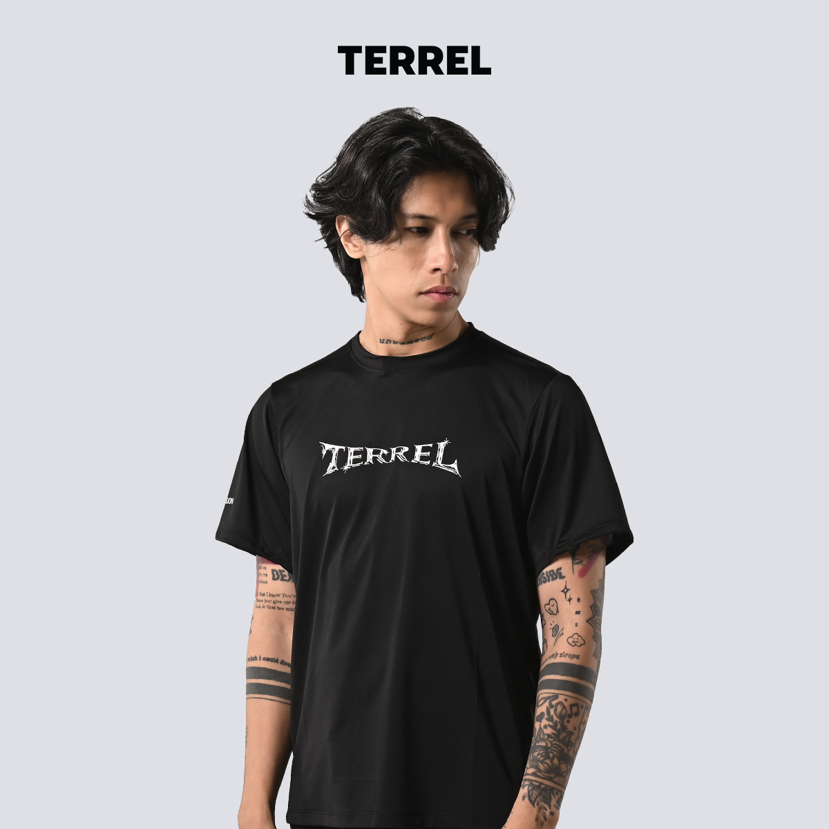 Jual Terrel sportswear Tee Metallic Logo MoR Black | Shopee Indonesia