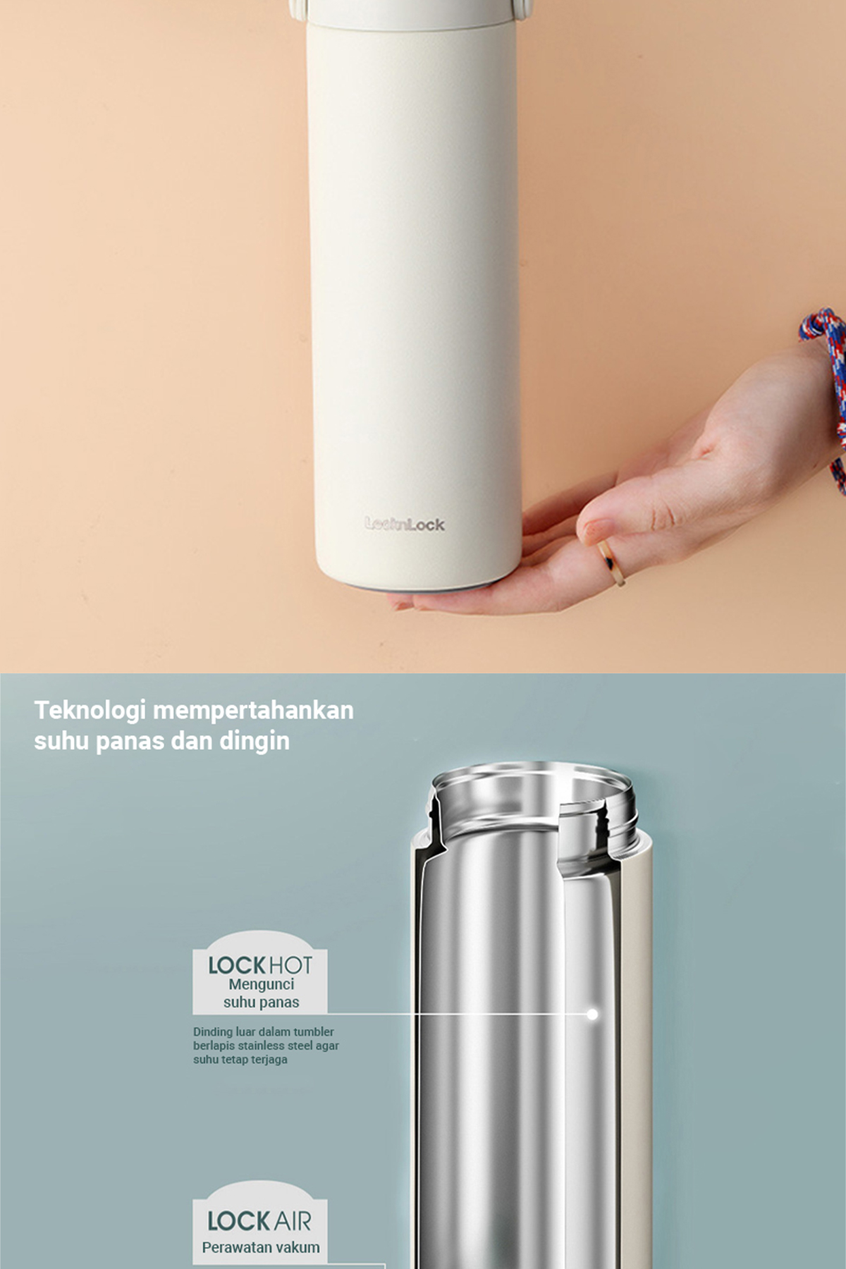 Jual LocknLock Wanna Be Screw Tumbler Carry Handle 450ml LHC4246 ...