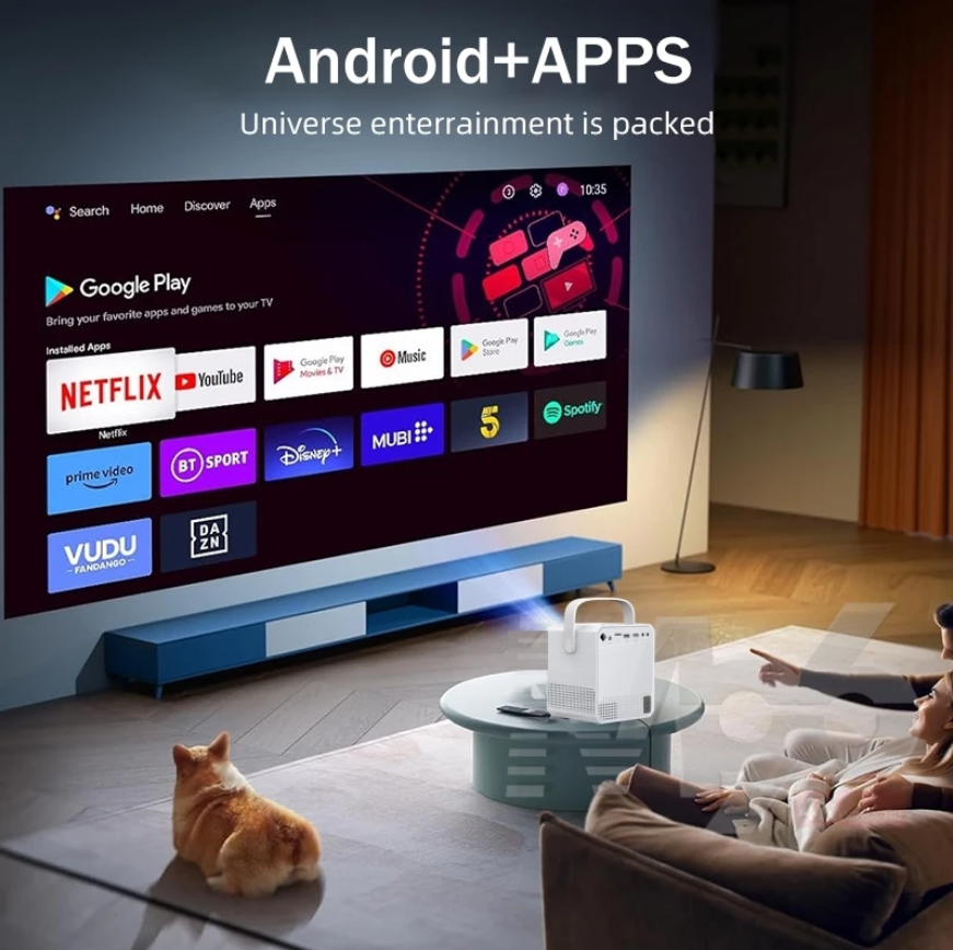 Jual Tripsky Android Proyektor T2mini Ram 2GB Built-in speaker Android 9 WiFi portable Home ...