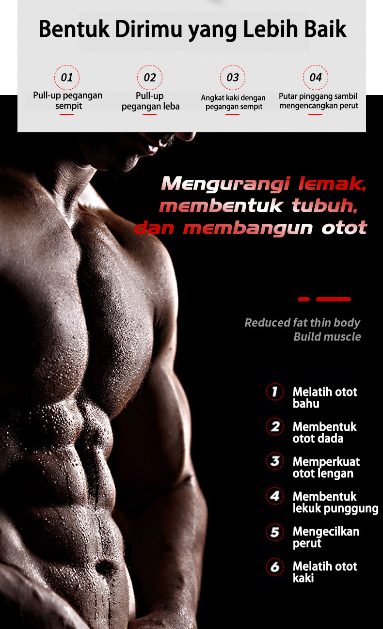 Jual Alat Pull-Up Multifungsi untuk Dalam Ruangan, Dipasang di Dinding ...