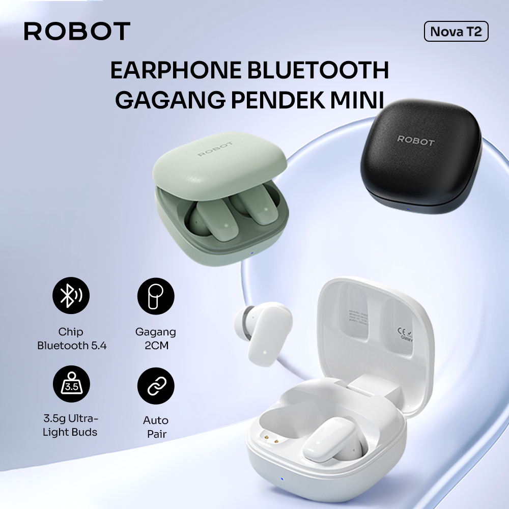 Jual ROBOT TWS Earphone Wireless Bluetooth 5.4 Ultra Light Buds with ...