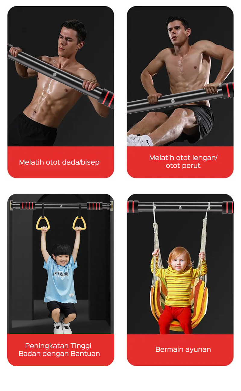 Jual KUCADI/Pull up bar/ Door Chinning Bar/Adjustable 60-100 CM /Alat ...