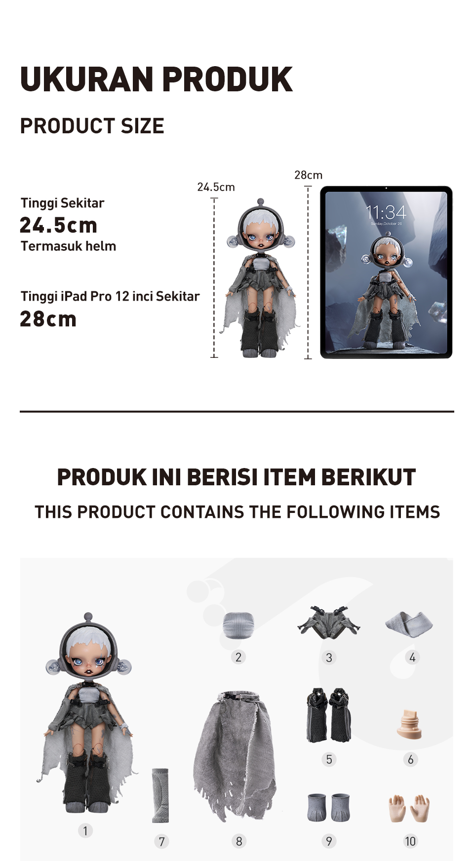 Jual POP MART SKULLPANDA x HAMCUS 1/6 Action Figure BJD Toy | Shopee ...