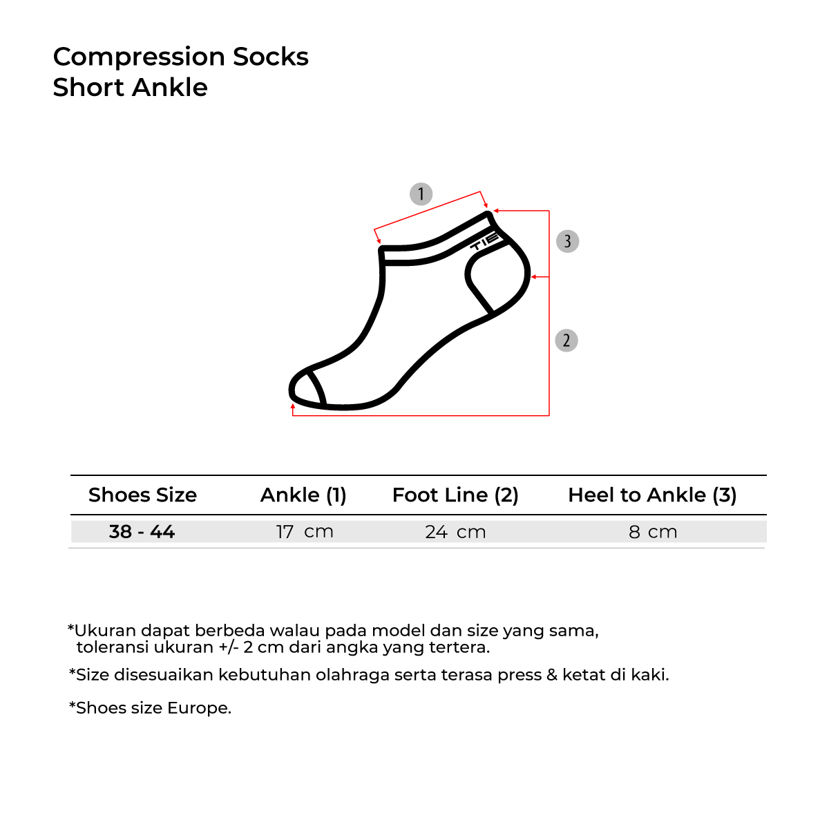 Jual Tiento Compression Socks Kaos Kaki Ketat To Move Short Ankle With ...