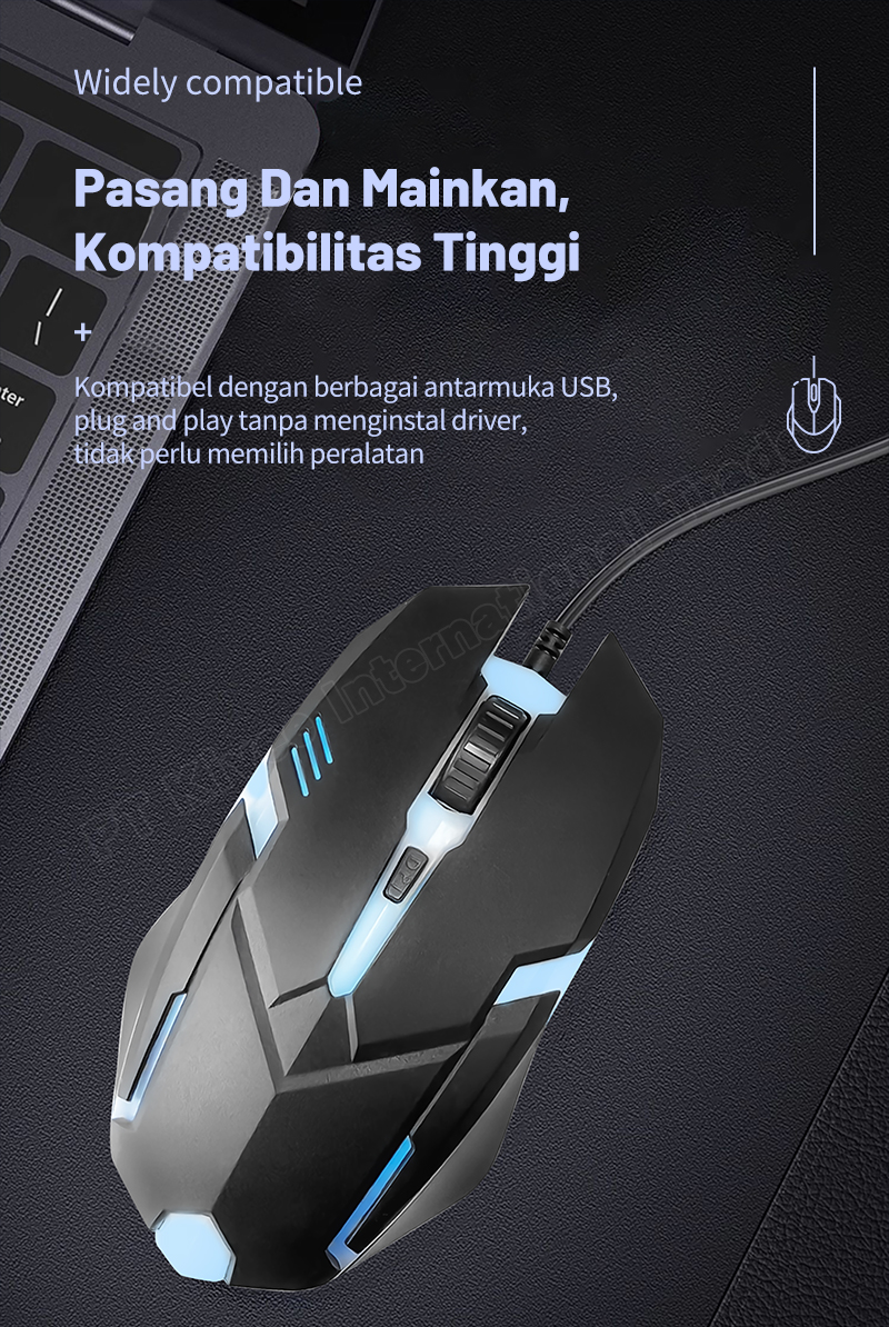 Jual YLV Mouse Gaming Kabel USB Wired RGB Portable Optical 1000DPI ...