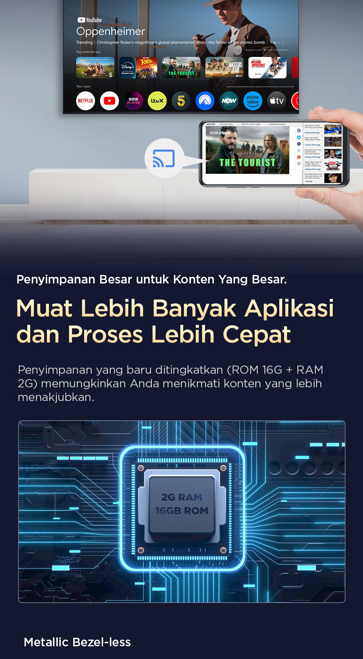 Jual TCL AI 4K Google TV 43 inch V6C - AiPQ Processor - MEMC - HDR 10 - HVA Panel - Multiple Eye ...