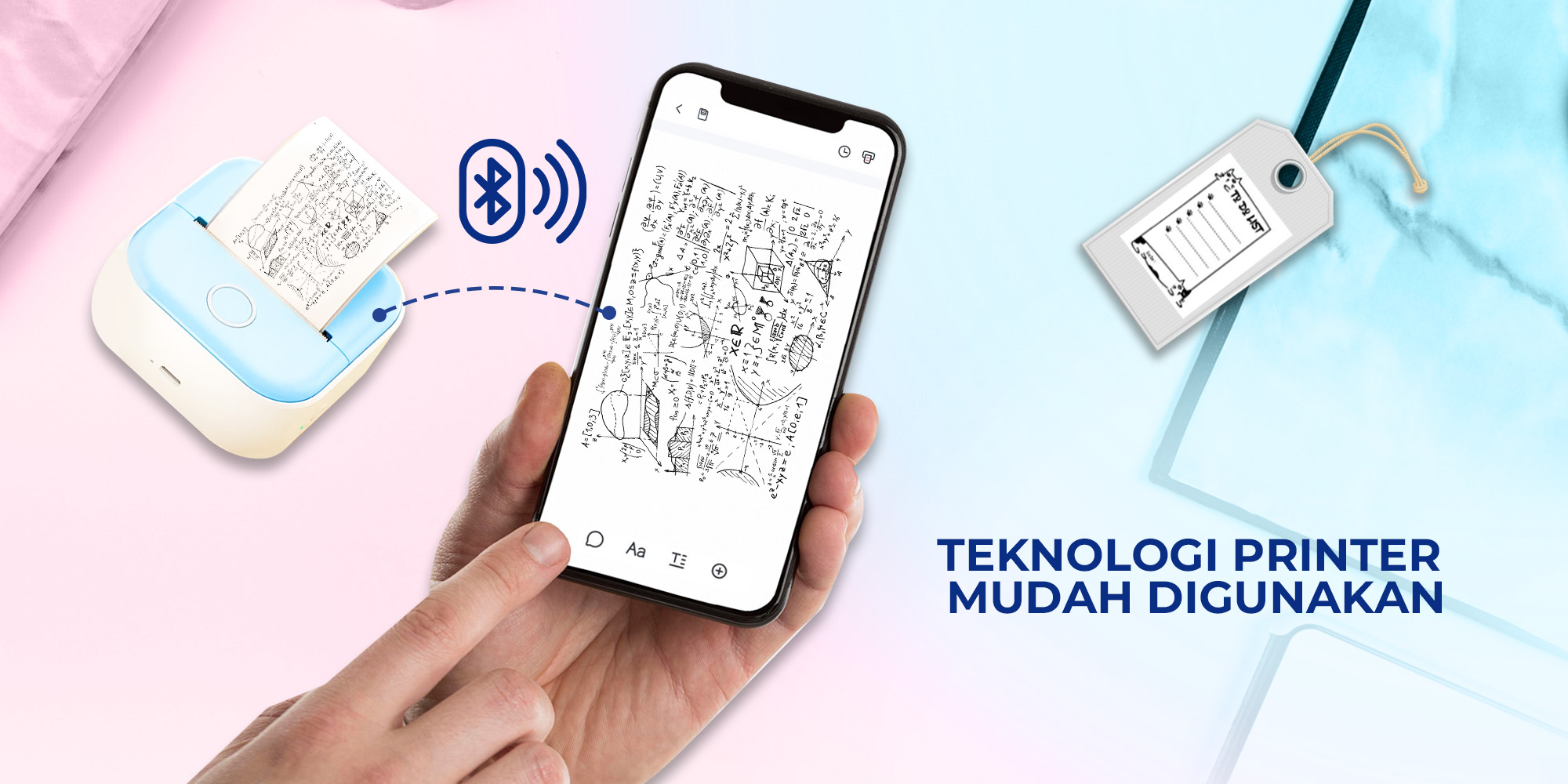 Jual AIMO T02 Mini Stiker Printer Thermal Inkless Bluetooth Pocket ...