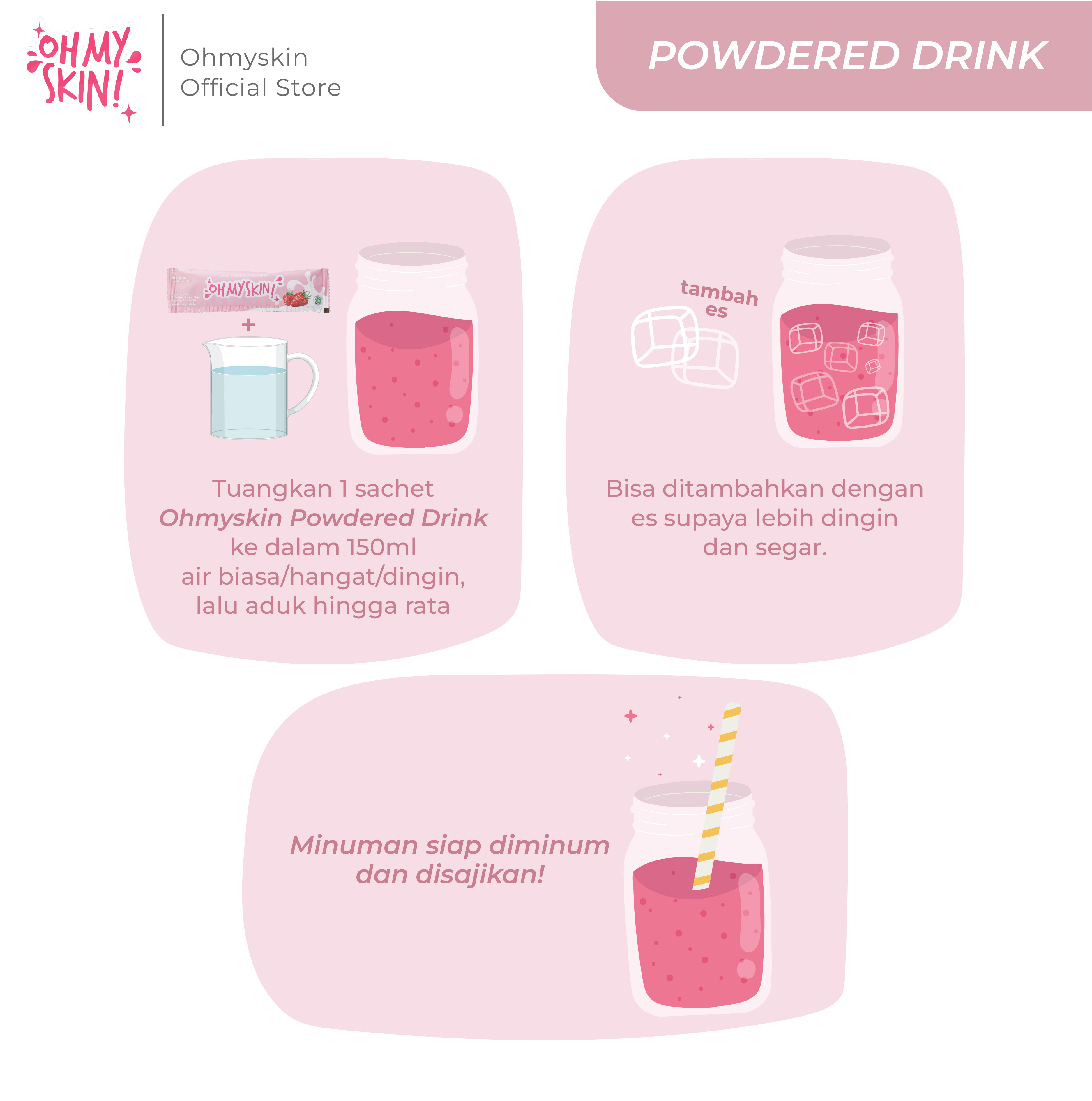 Jual Oh My Skin! Collagen Drink Powdered Drink Strawberry with 2500mg ...