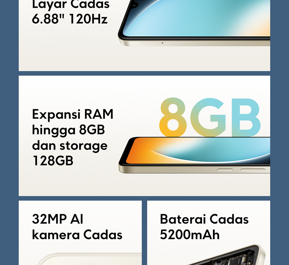 Jual POCO C71 (4+4GB/128GB) Performa Cadas | Layar Cadas 6.88" 120Hz | Baterai Cadas 5200mAh ...