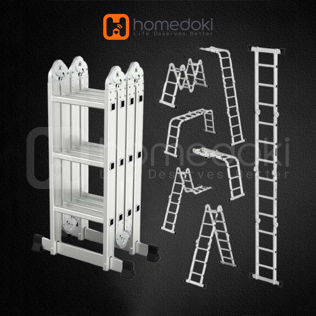 Jual Homedoki Tangga Lipat Aluminium/Tangga Besi/Tangga Lipat/Tangga 9 ...