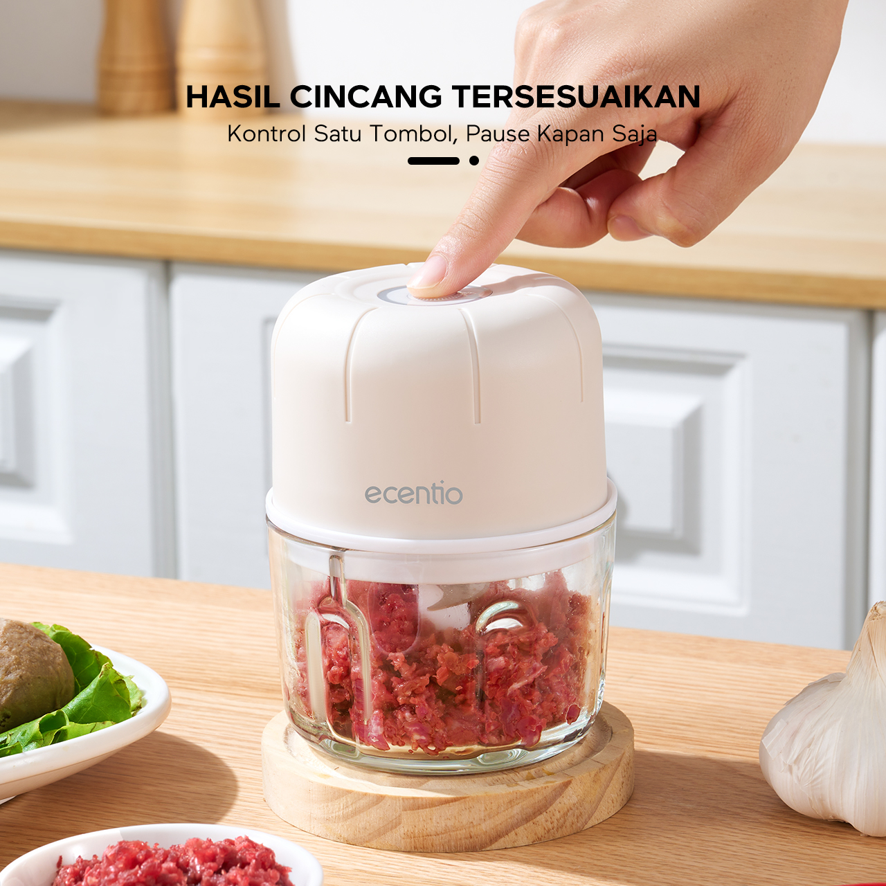 Jual ecentio Kaca Mini Chopper 250ml Daging&Bumbu MultiFungsi Mini ...