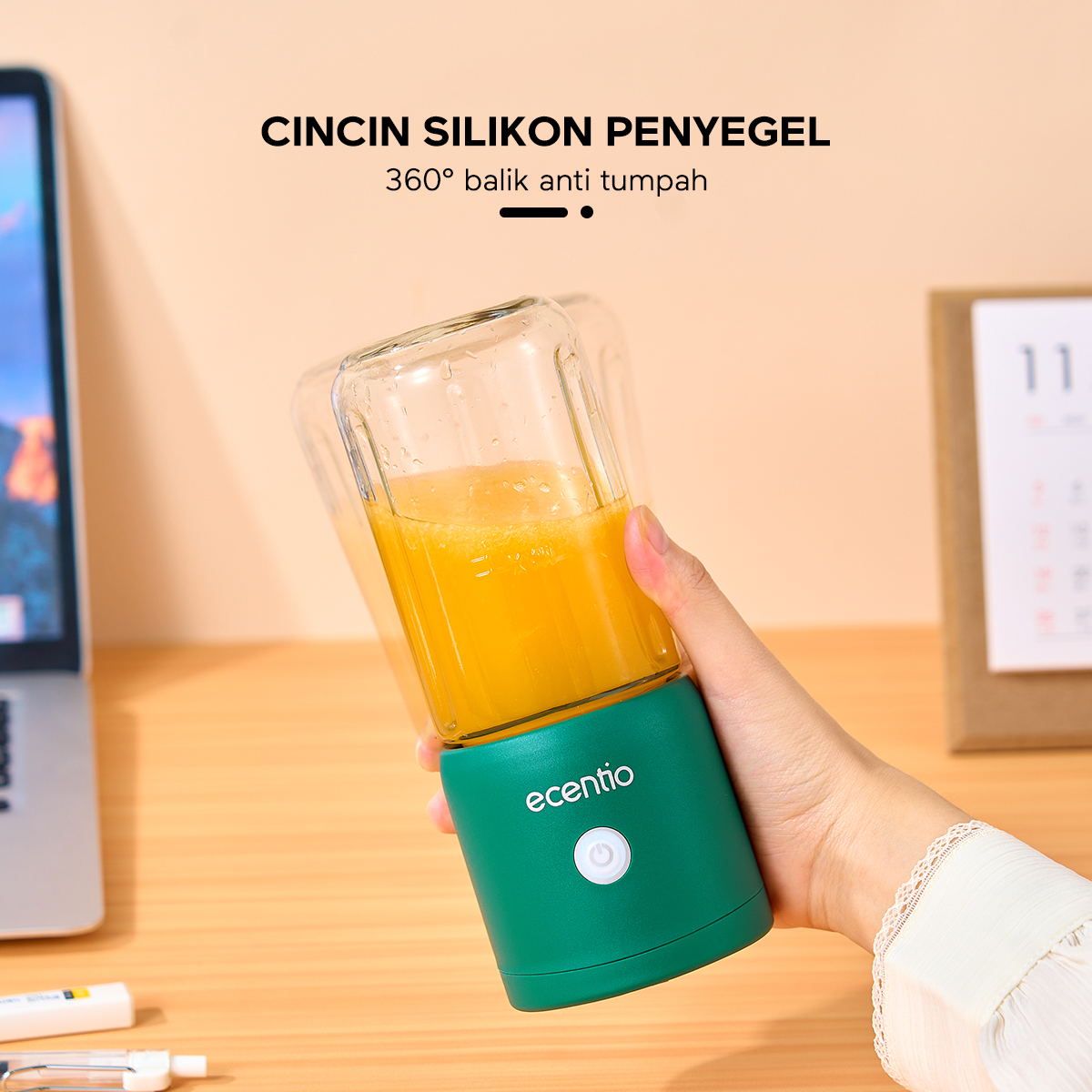 Jual ecentio Juicer Portable Mini Juicer Free 1 Botol 8 Mata Pisau 2 Food Grade Kaca Gelas Tahan ...