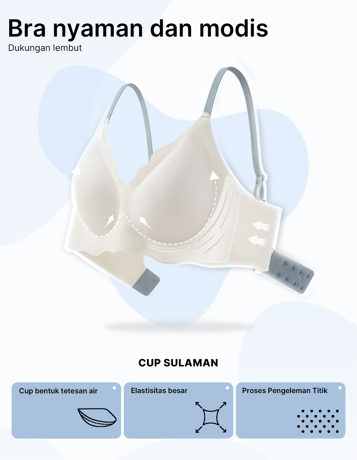 Jual GRENEY-basic-bra Gelombang Gesper 2 Penyangga wanita bra wanita ...