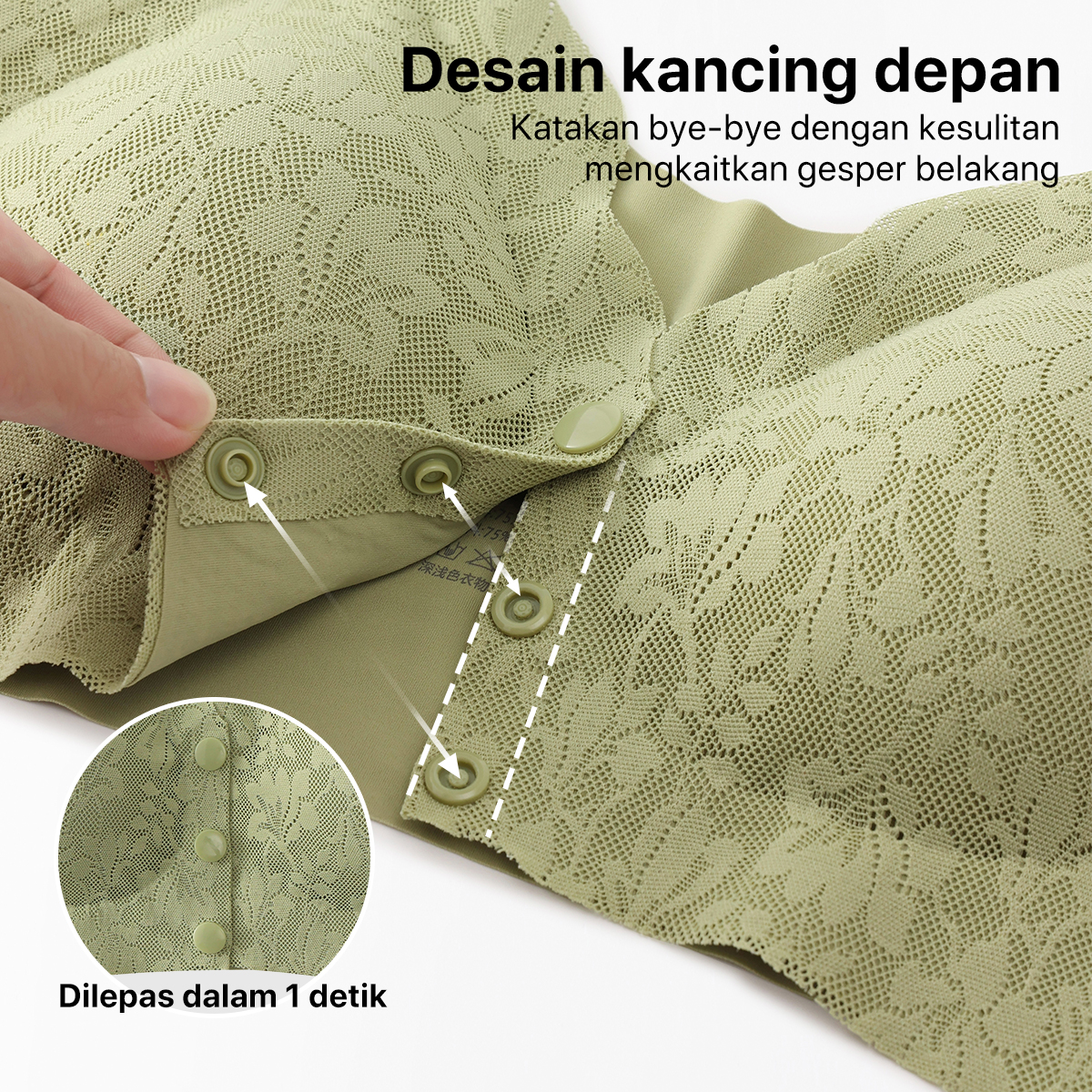 Jual GRENEY-L.W.L- Paket Bra (2 PCS) Rompi Renda Kancing Depan Pakaian ...