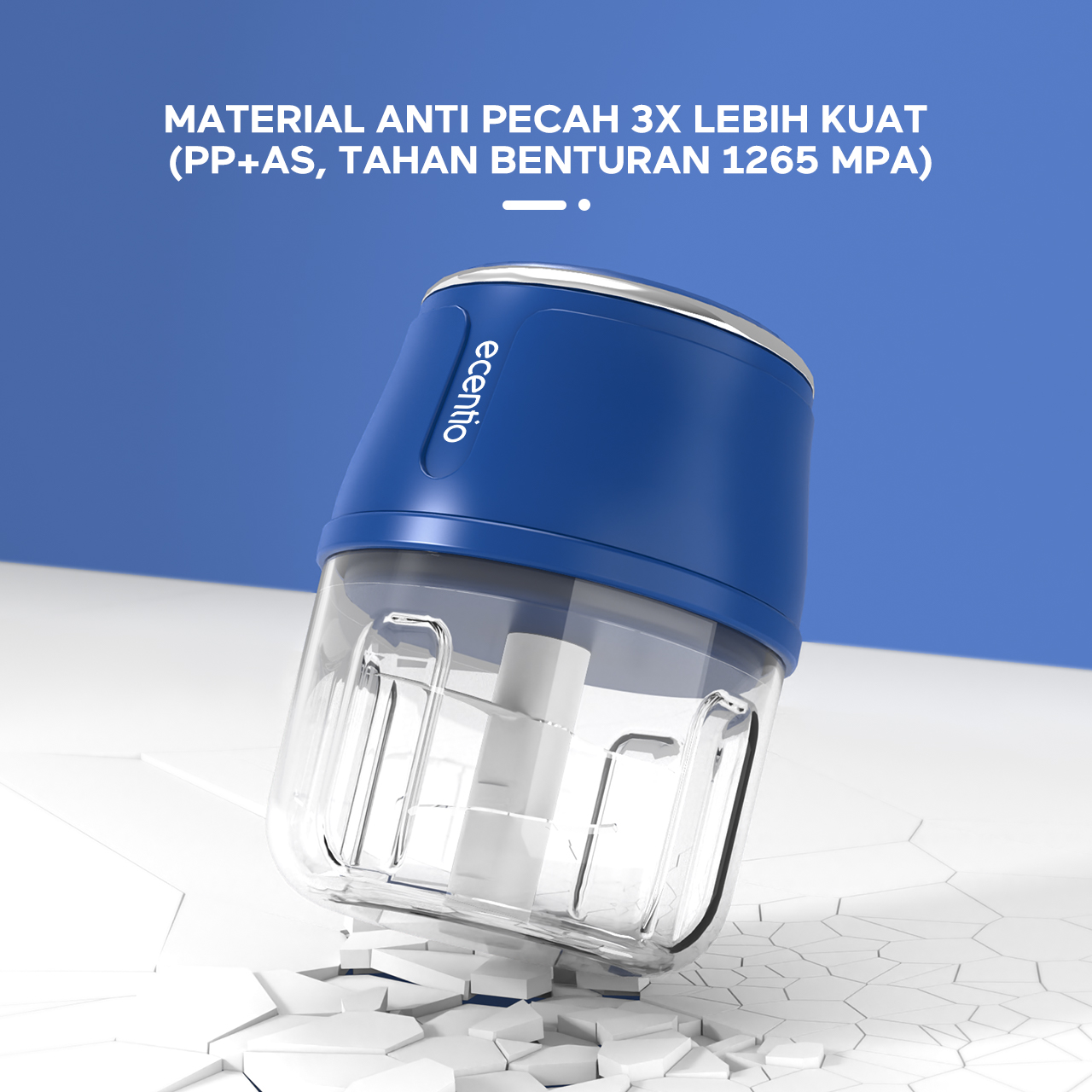 Jual ecentio Mini Chopper Blender 6 pisau 250ml Portable bumbu Dapur ...