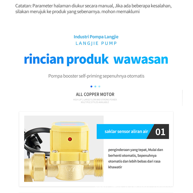 Jual Lenodi Pompa Booster Tekanan Air 300w Mesin Pompa Air Otomatis/100w Pompa Booster Baja ...