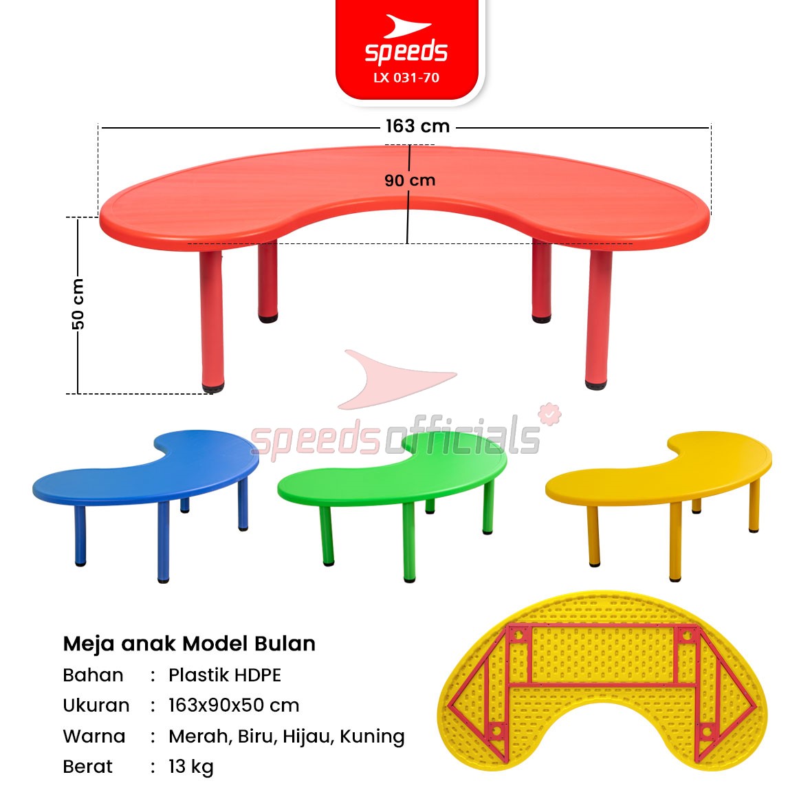 Jual SPEEDS Meja Belajar Kokoh Colorfull Anak Bulan Moon Table Besar ...