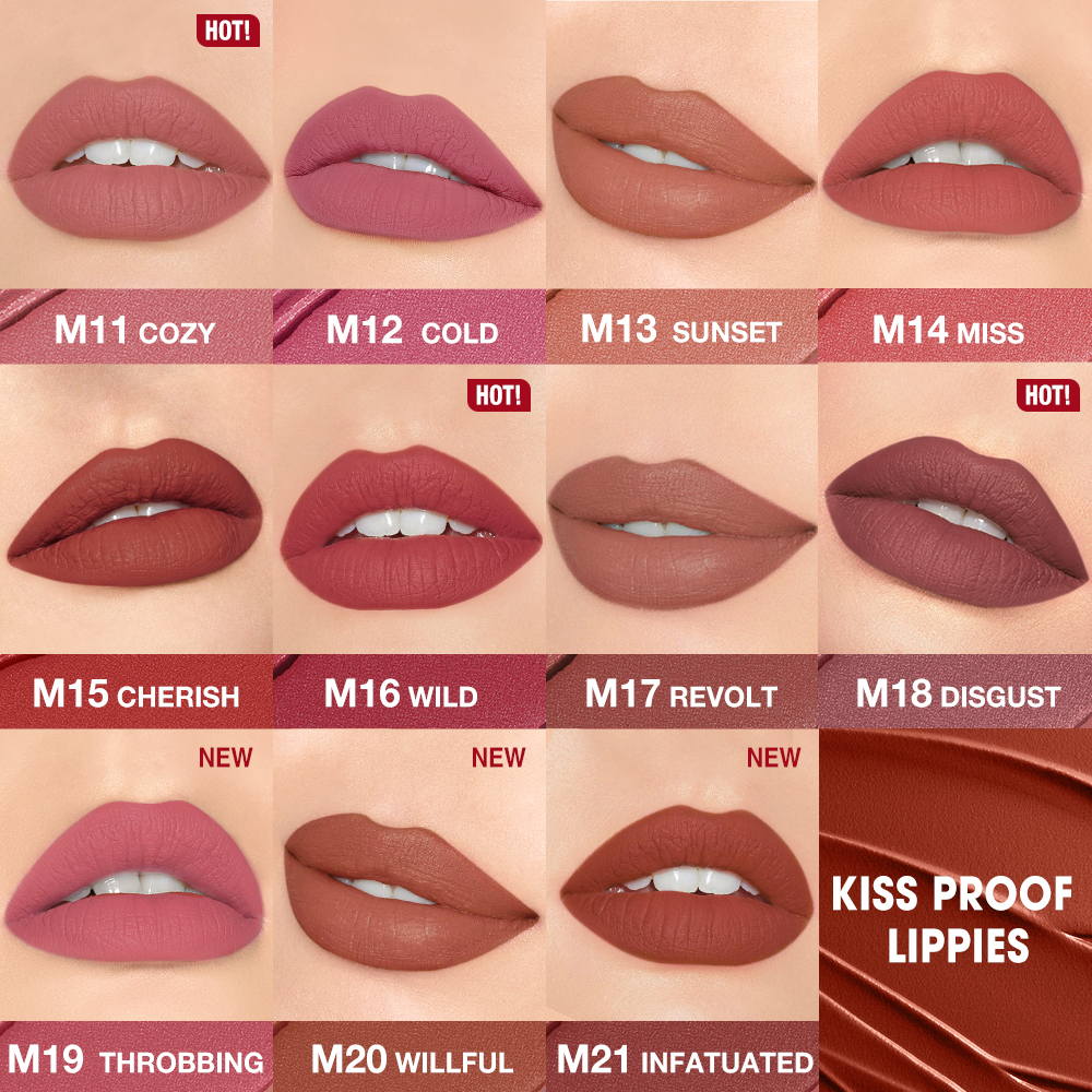 Jual O.TWO.O Matte Lipstick Misty Kiss Lock Color Silky Long Lasting ...