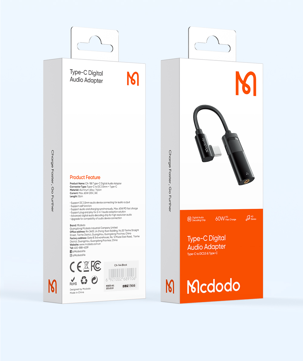 Jual MCDODO Converter Splitter Type C to Jack 3.5mm + Type C Charging ...