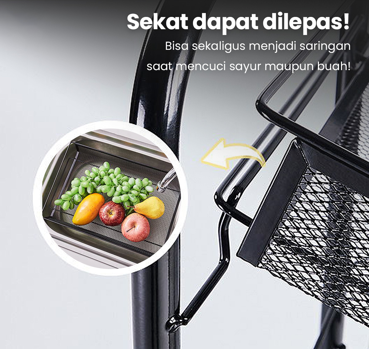 Jual MONQIQI Rak Troli 4/5 Susun Rak Lantai Beroda Rak Penyimpanan Serbaguna Rak salon Rak ...