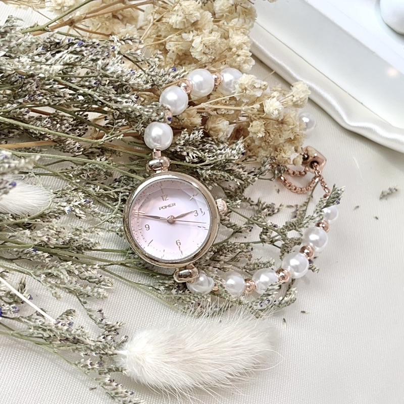 Jual POMER Jam Tangan Wanita Tali Gelang Mutiara Anti Air Korea Elegan ...