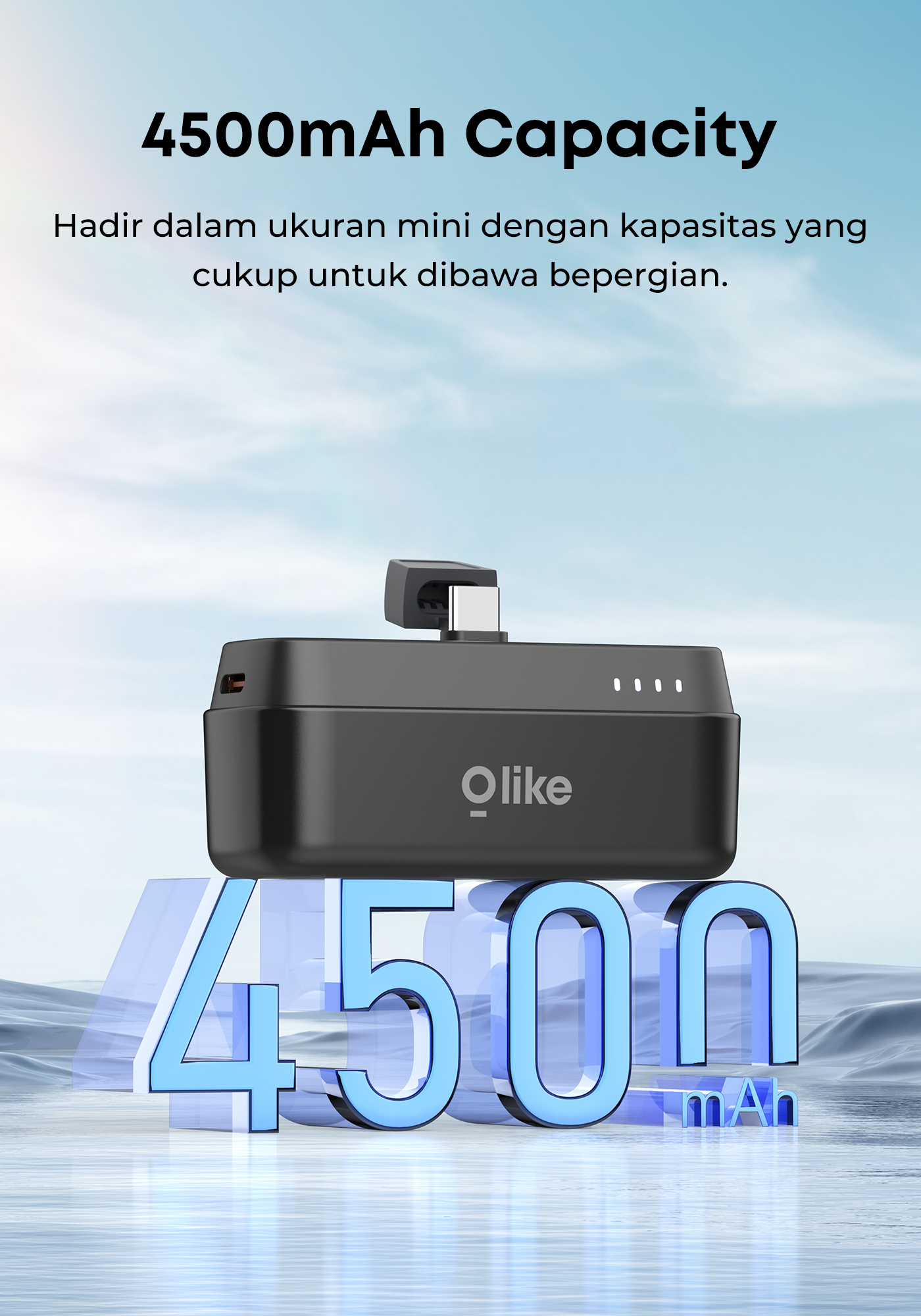 Jual OLIKE Powerbank Mini P108 4500mAH Dual Output Charging Port Type-C ...
