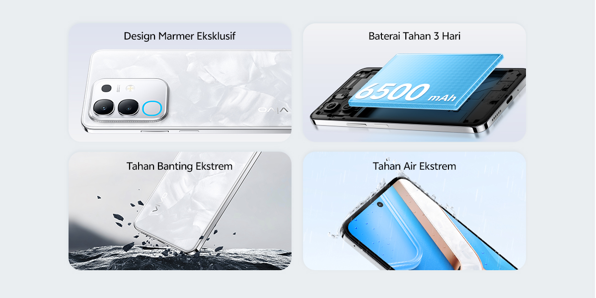 Jual vivo Y29 (8/128) - Design Marmer Eksklusif, 6500mAh Tahan 3 Hari ...