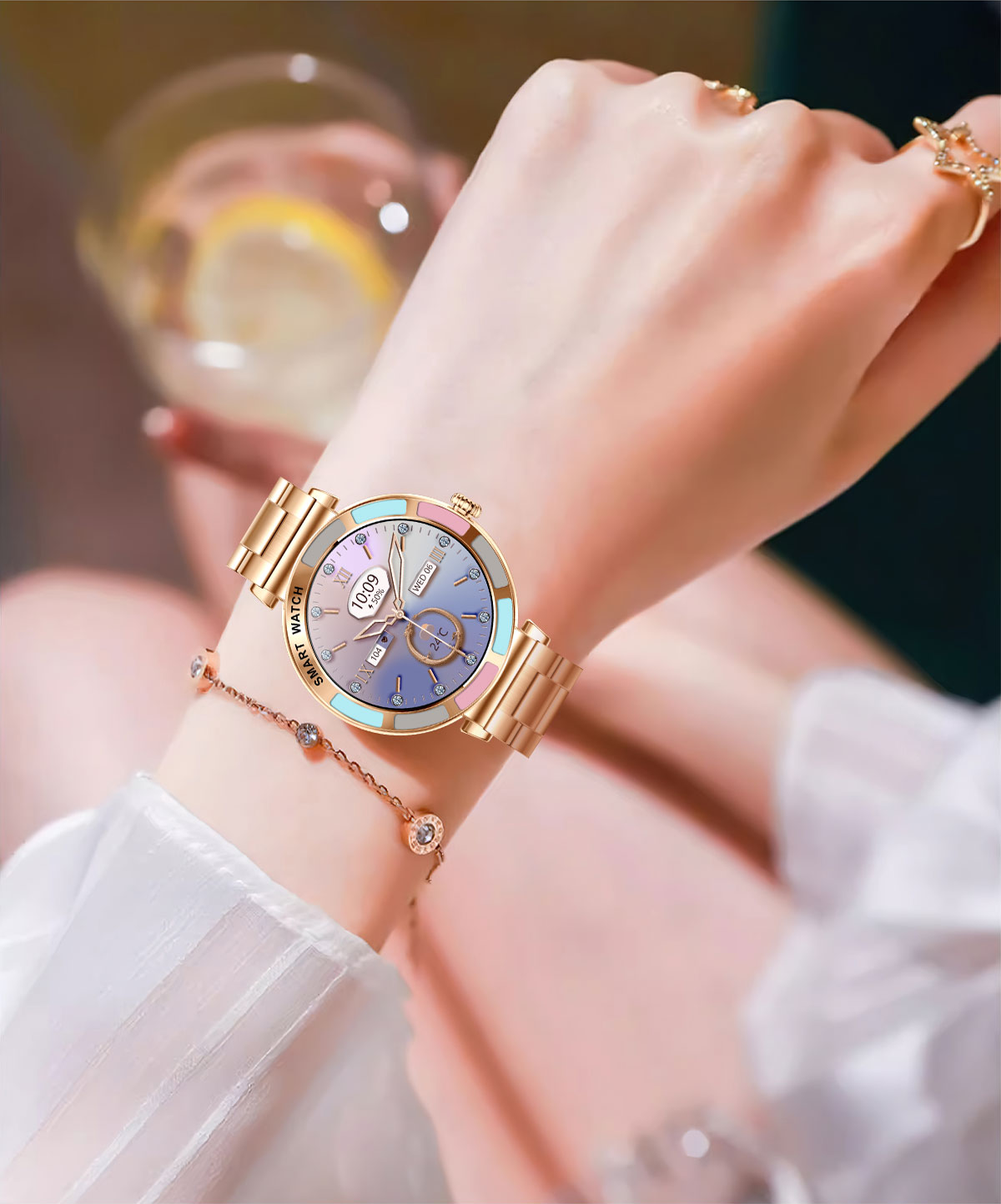 Jual Aolon Lily R2 Smartwatch Wanita 41mm Slim Bluetooth Call Custom ...