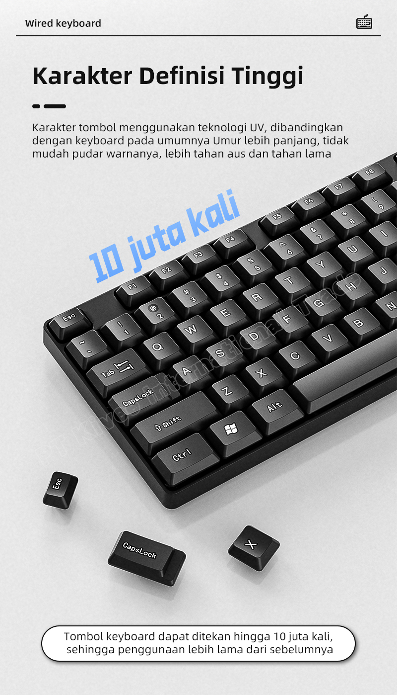 Jual OLYPS Keyboard Kabel USB 102 Keys Office Wired Keyboard Bass ...
