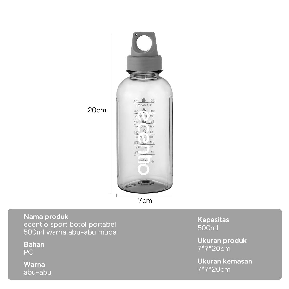 Jual 【Live Exclusive】ecentio sport botol minum portabel 500ml tempat ...