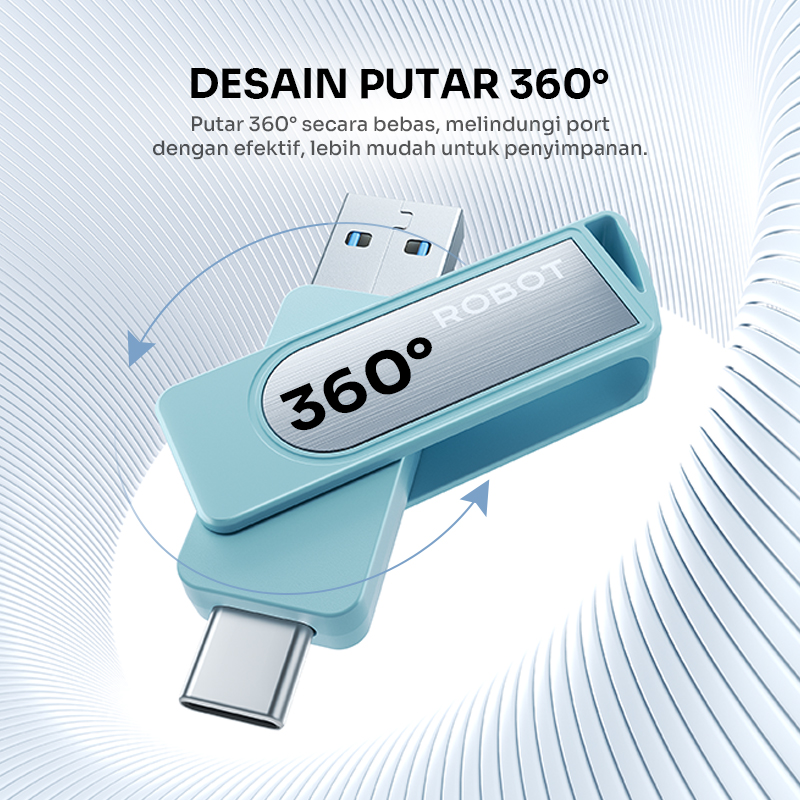 Jual ROBOT U-Disk Flashdisk Kapasitas 64GB Dual OTG Interface Type-C ...