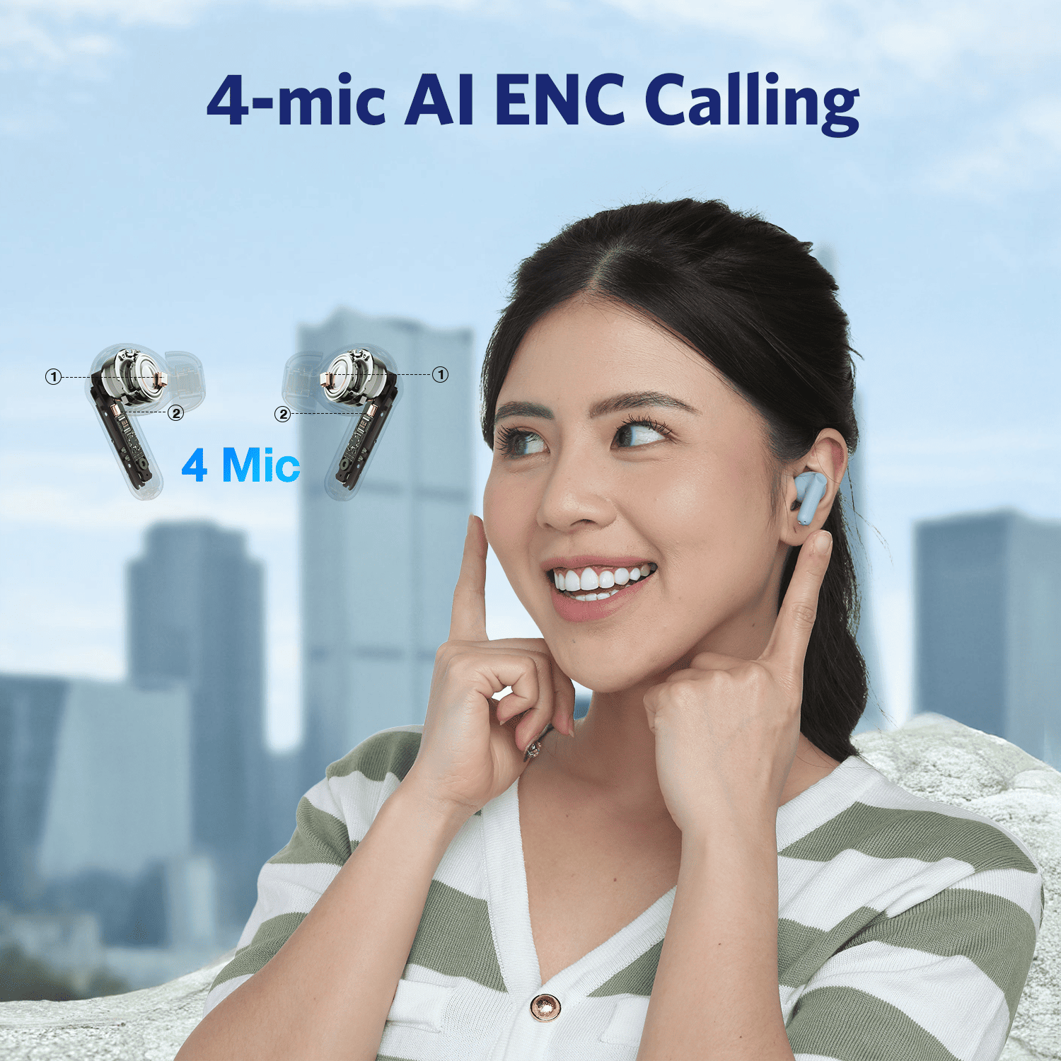 Jual EarFun Air Life – 4 Mic AI ENC TWS with BT 5.4, 12mm Driver, Game ...