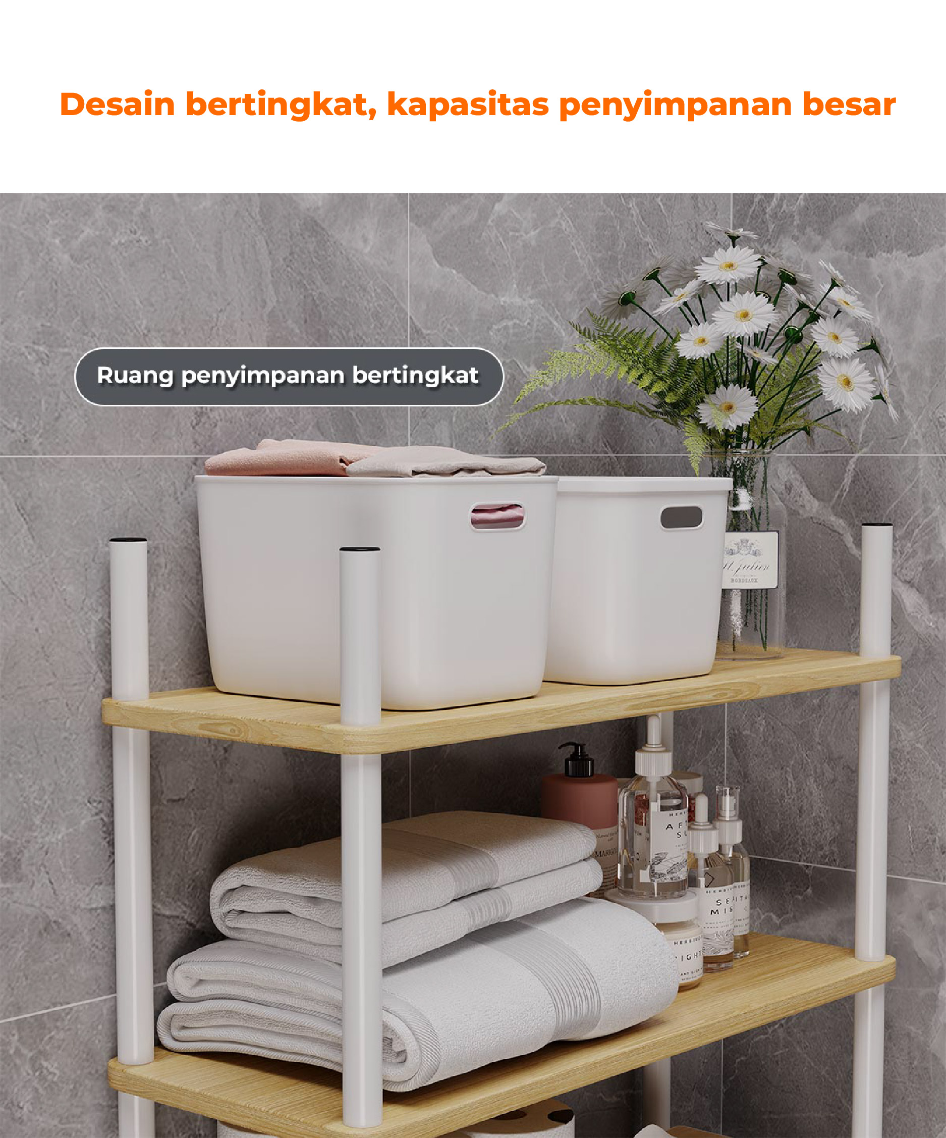 Jual Homedoki Rak Toilet / Rak Kamar Mandi / Rak Penyimpanan Serbaguna ...
