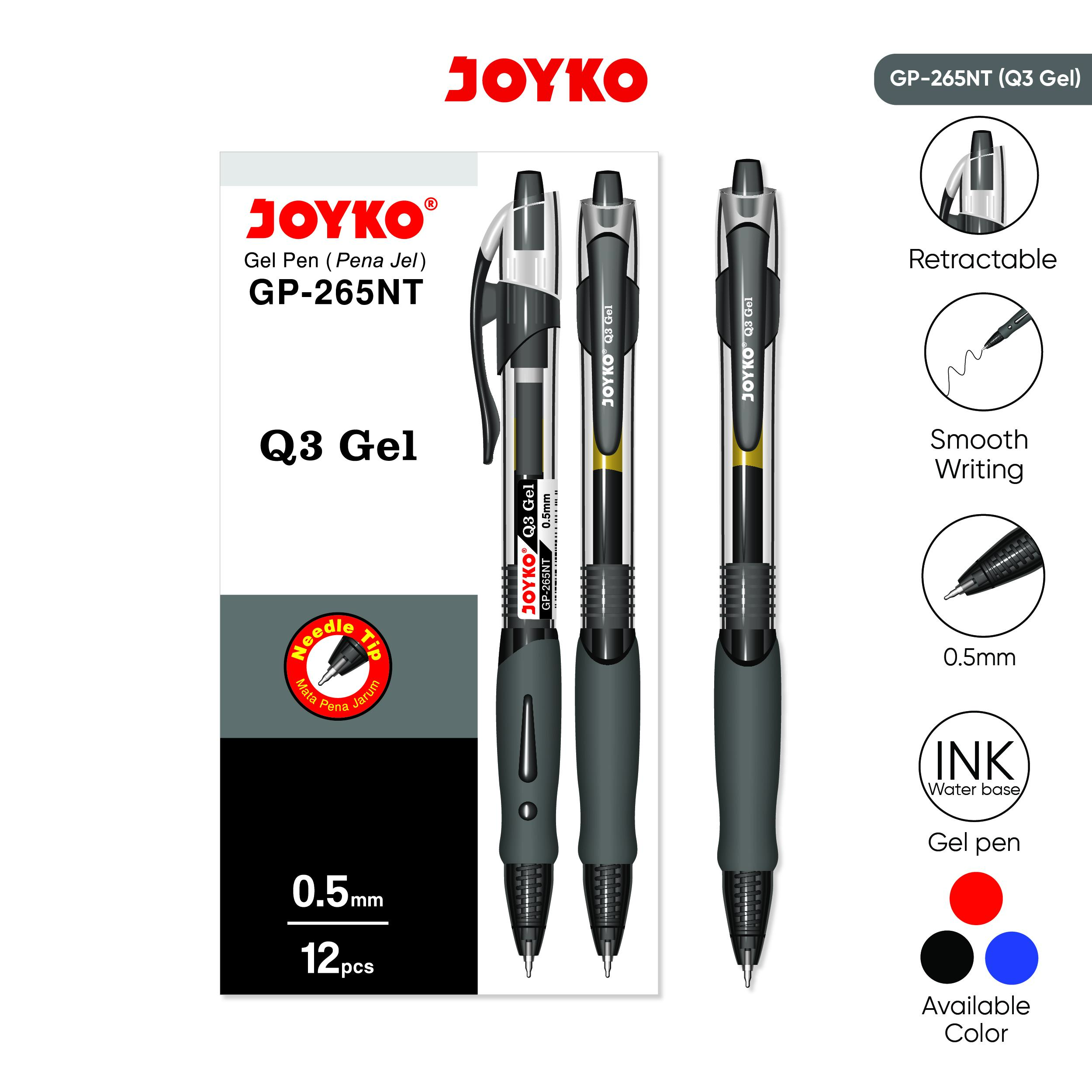 Jual JOYKO Pulpen Gel 1 Pack GP-265NT Q3 Gel 0.5mm Isi 12 Pcs | Shopee Indonesia