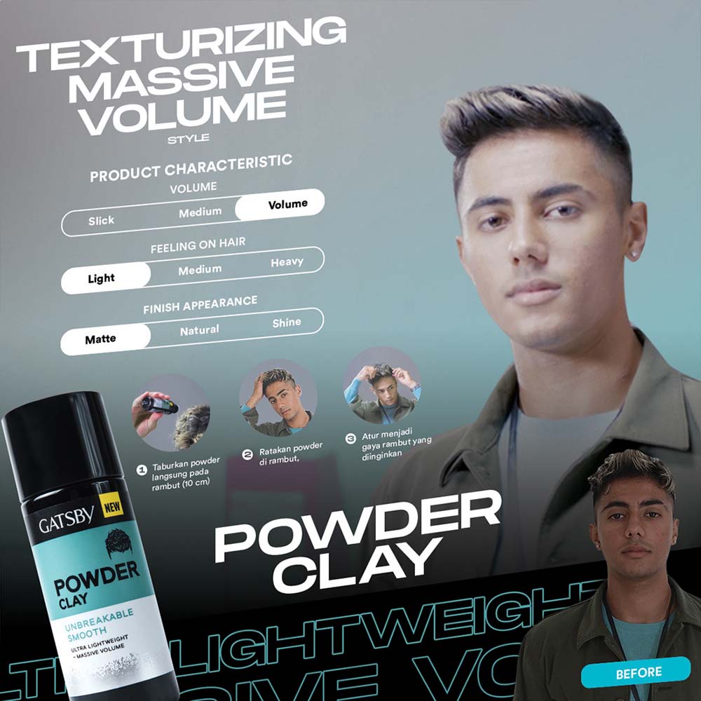 Jual Gatsby Powder Clay Unbreakable Smooth 20g | Shopee Indonesia