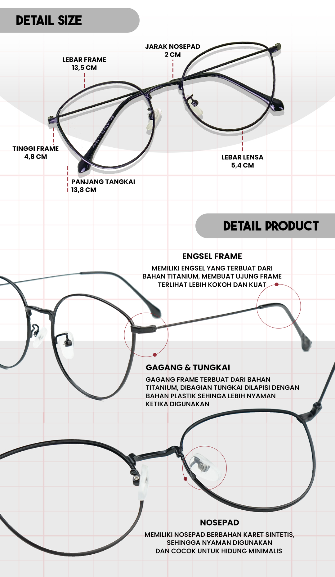 Jual DJAVA OPTIK - Frame Clara - Kacamata Minus Photocromic Cat Eye Wanita Titanium Terbaru ...