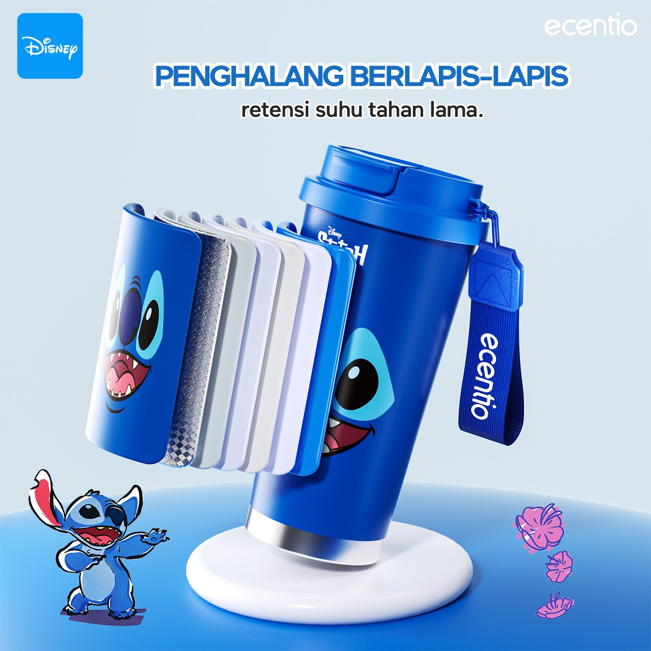 Jual ecentio X Toy story tumbler minum Disney lotso & stitch premium ...
