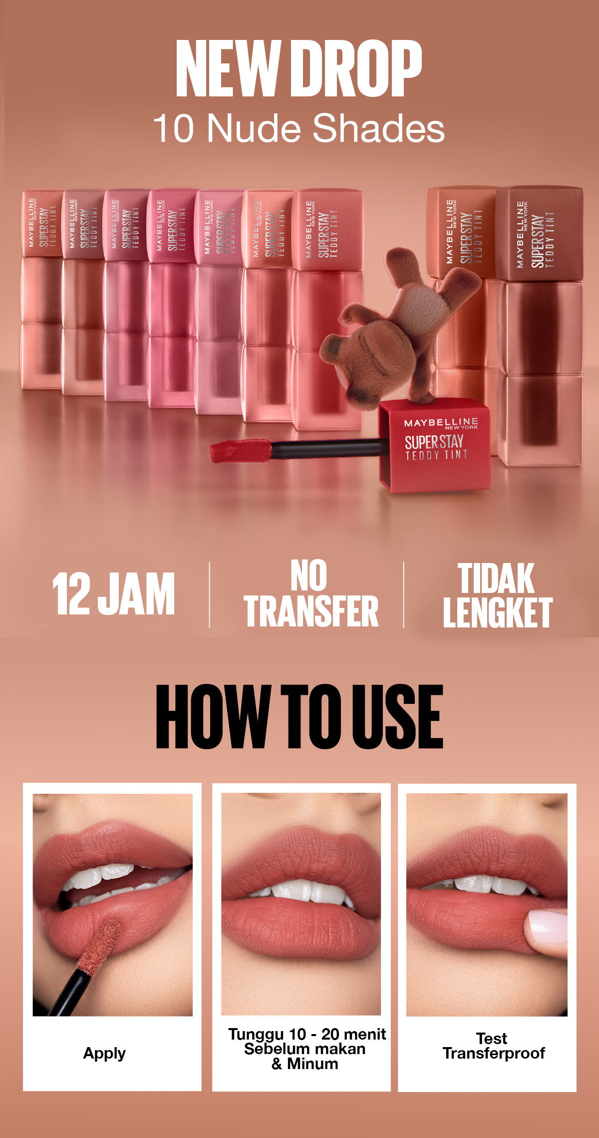 Jual MAYBELLINE OFFICIAL Superstay Teddy Tint 5 mL - Teddy Soft Matte ...